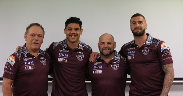 Cliff Lyons presents Indigenous shirts | Manly Warringah Sea Eagles